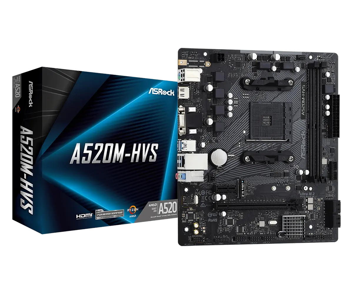 ASRock A520M-HVS AMD AM4 Micro ATX Motherboard in Bangladesh