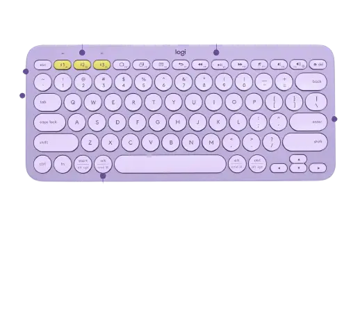 Logitech K380 Bluetooth Multi-Device Keyboard Lavender